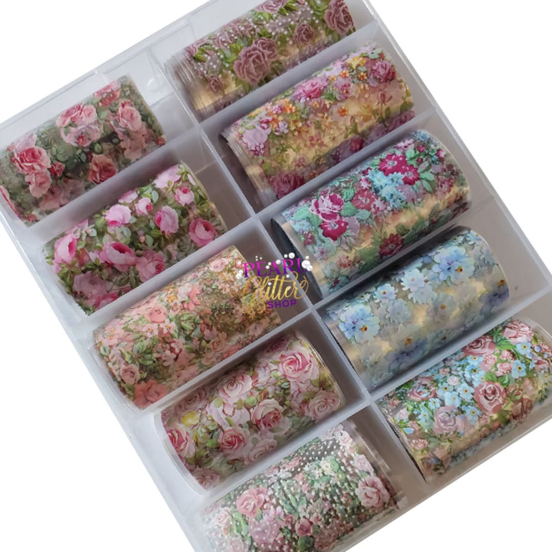 Floral Transfer Foils 23 10 Pack Nail Supplies Nail Decor - Etsy