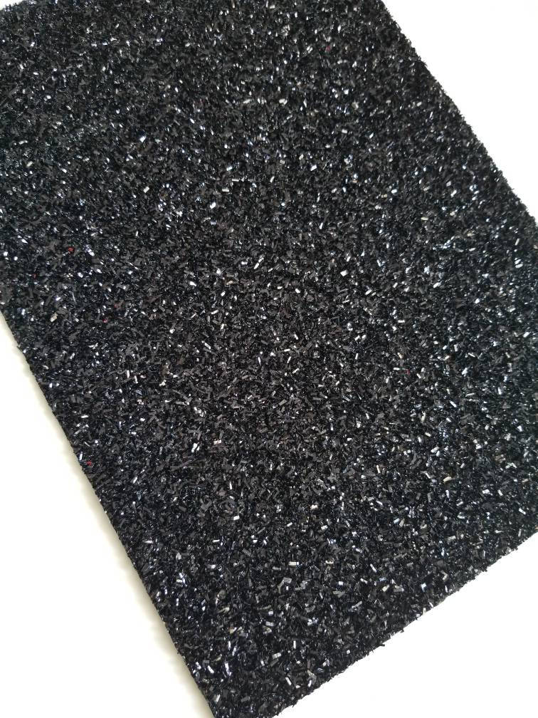 TINSEL: BLACK Chunky Material Canvas Sheet8x11 Glitter Canvas | Etsy