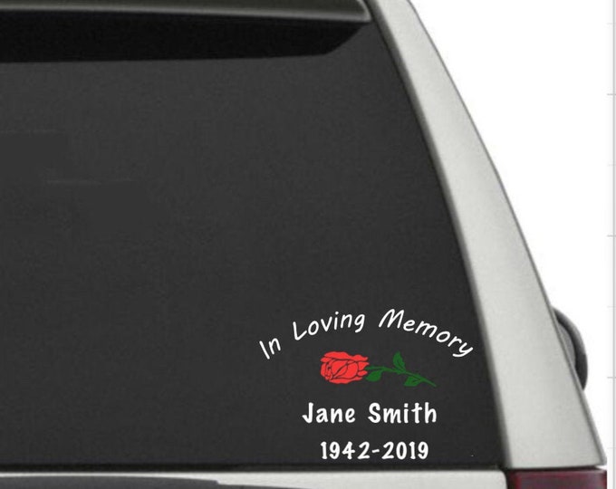 Tattoo 2 in Loving Memory Custom Car or Wall Vinyl Decal Stickers ...