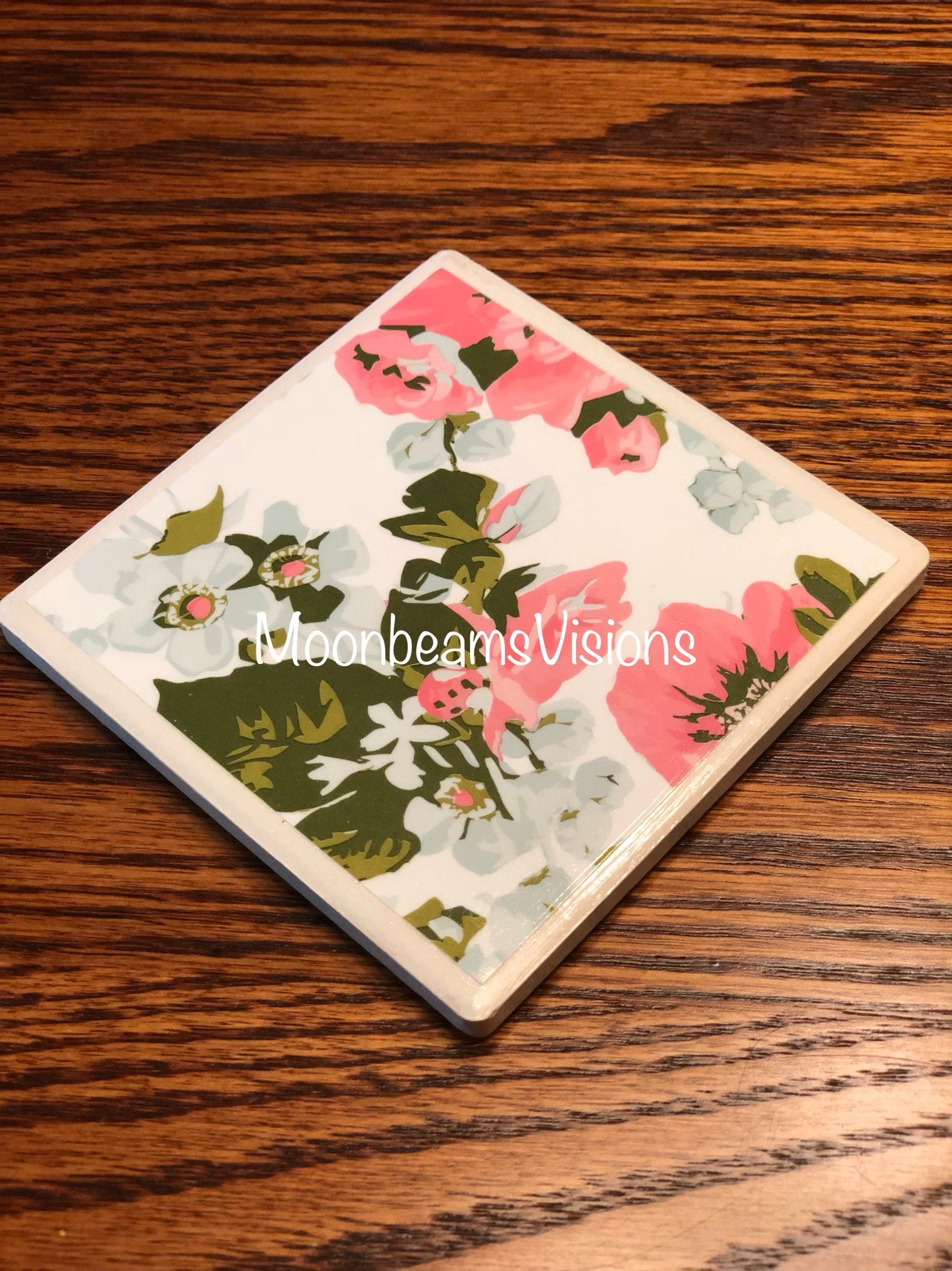 Ceramic tile coasters floral ceramic tile coasters handmade | Etsy