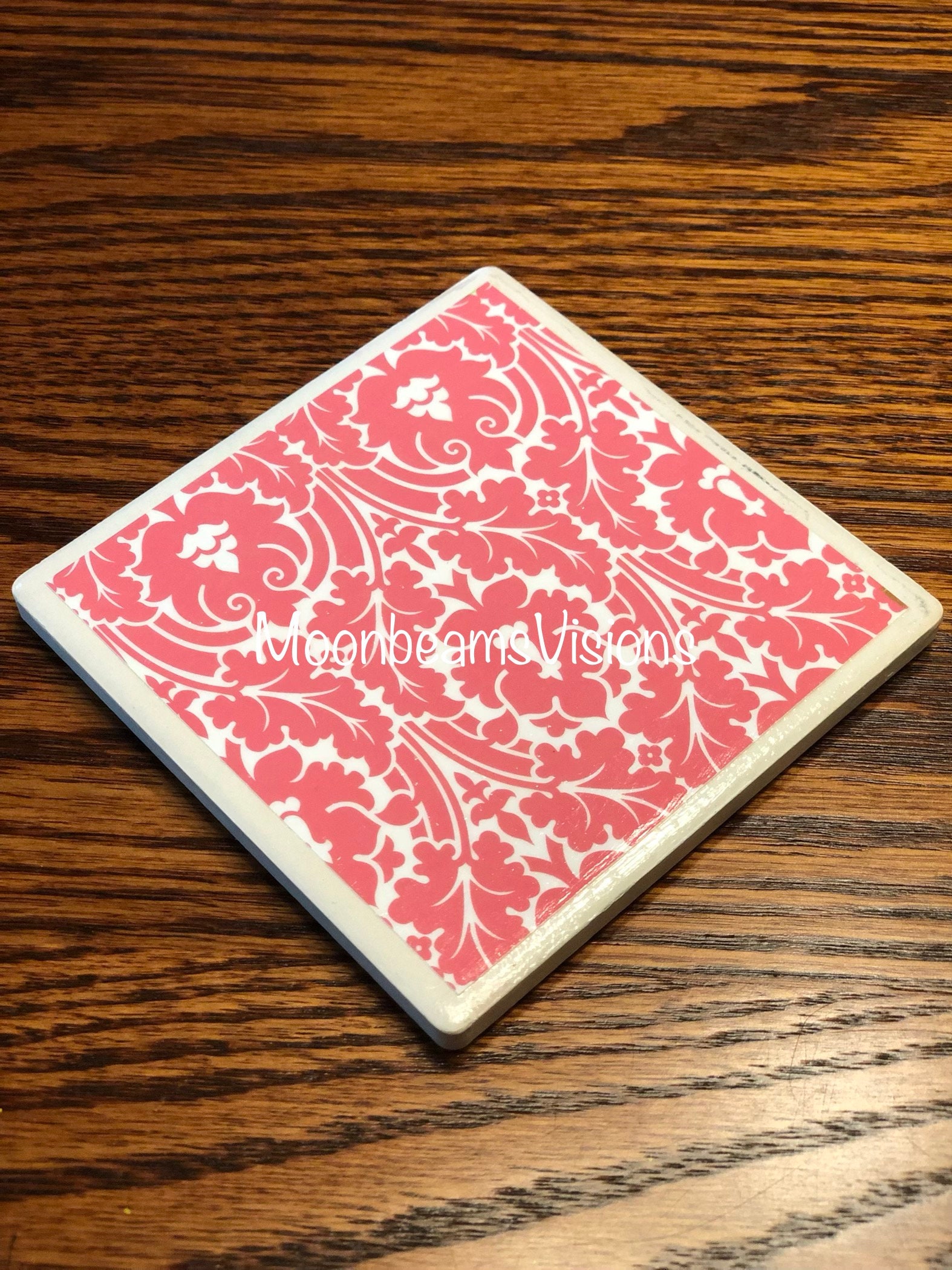 Ceramic tile coasters floral ceramic tile coasters handmade | Etsy