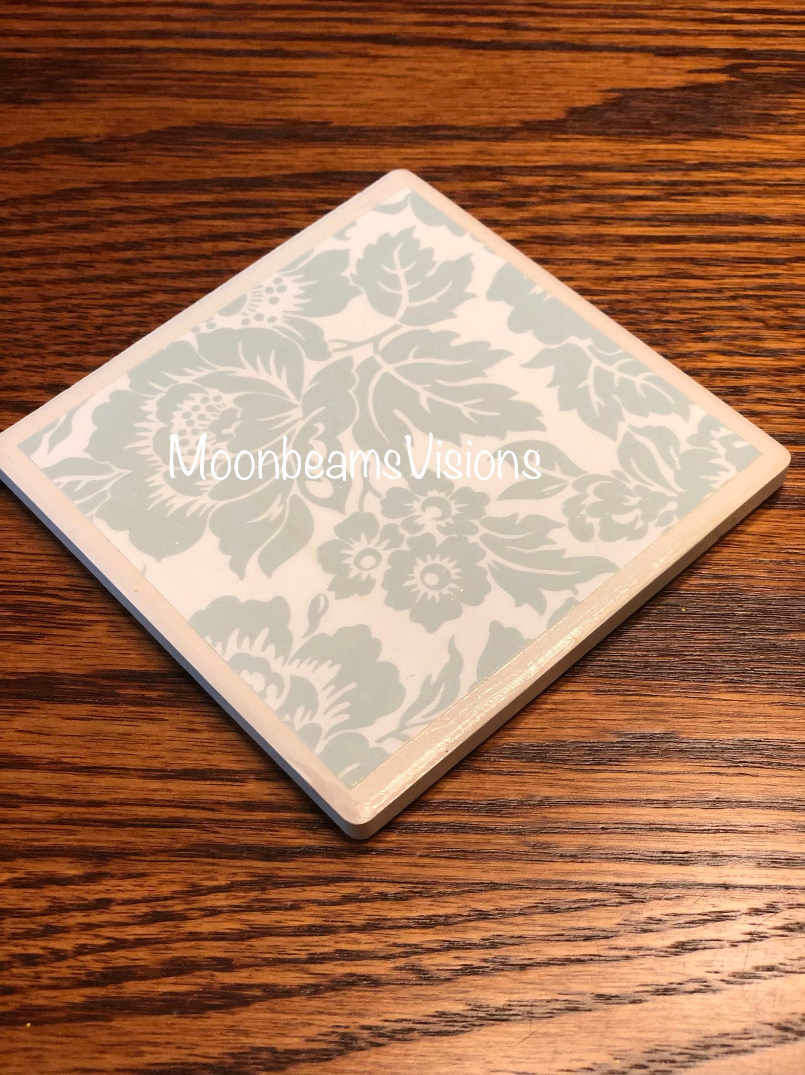 Ceramic tile coasters floral ceramic tile coasters handmade | Etsy