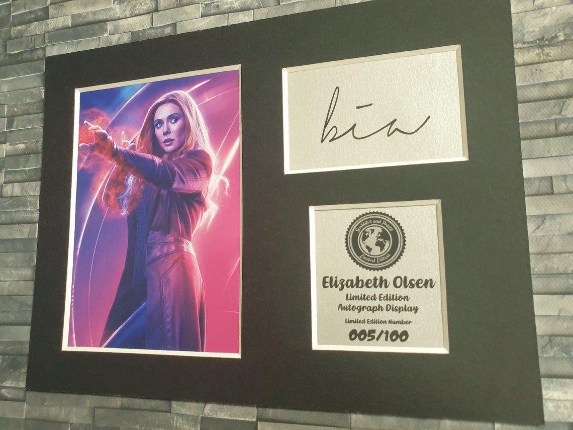Elizabeth Olsen Wanda Maximoff Signed Autograph Display | Etsy