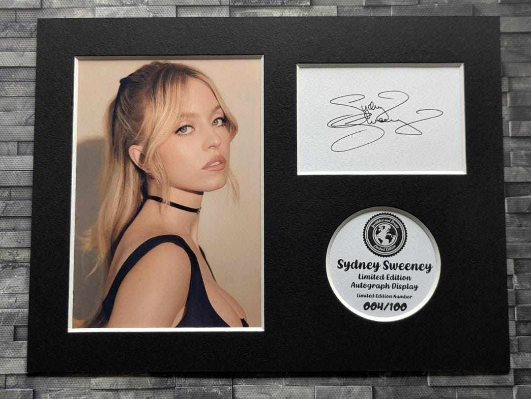 Sydney Sweeney Signed Autograph Display - Limited Edition - Fully ...