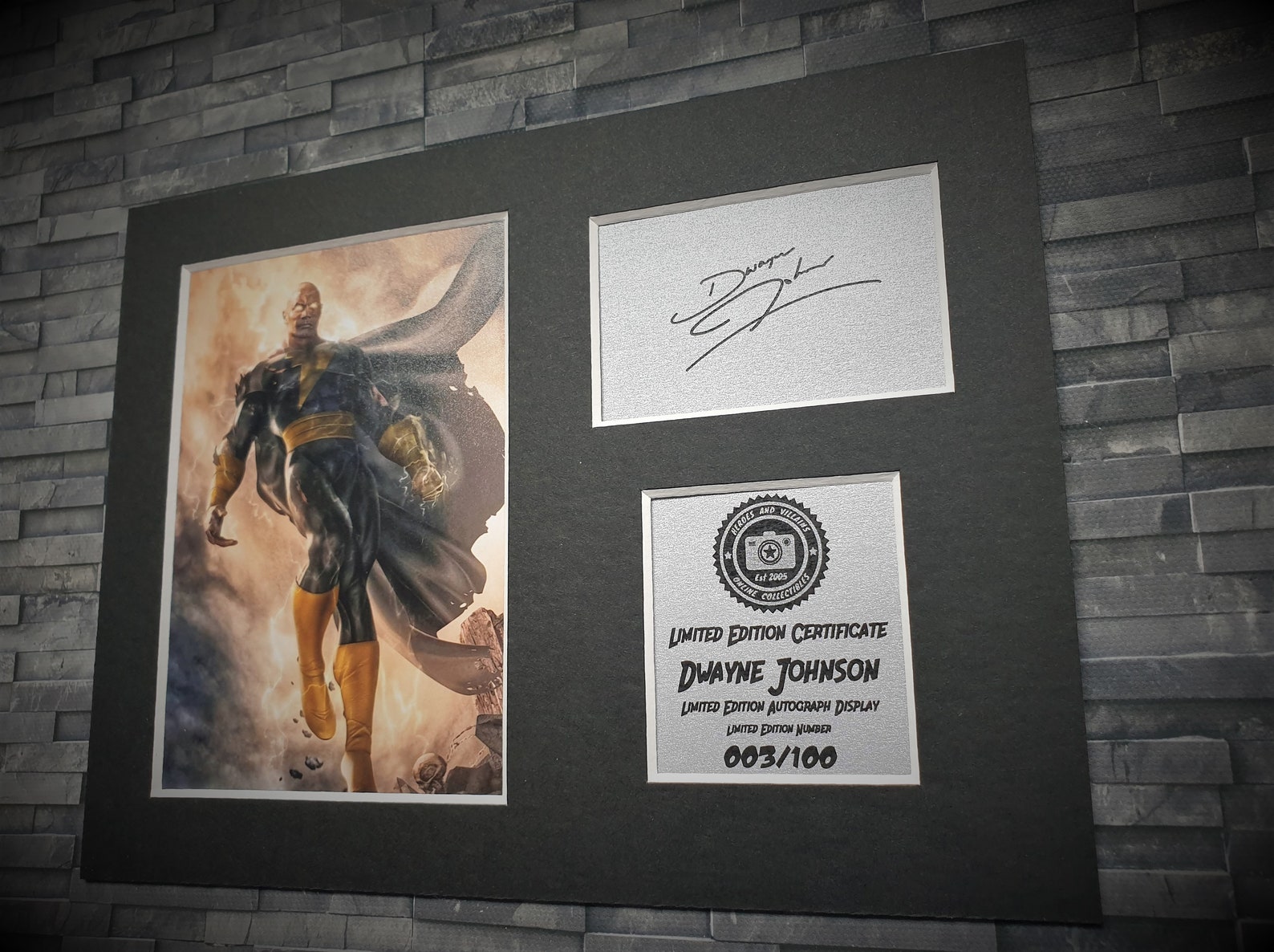 Dwayne Johnson Signed Autograph Display Black Adam The | Etsy
