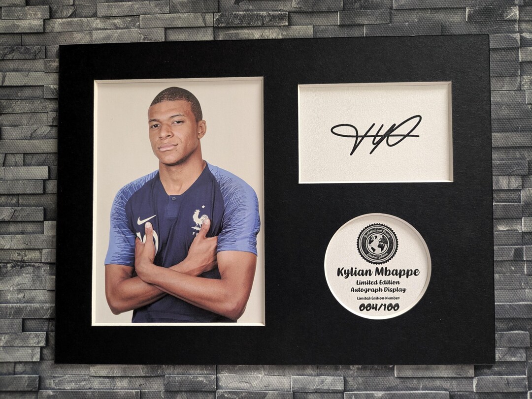 Kylian Mbappe - Signed Autograph Display - 8x6 Inches - Fully Mounted ...