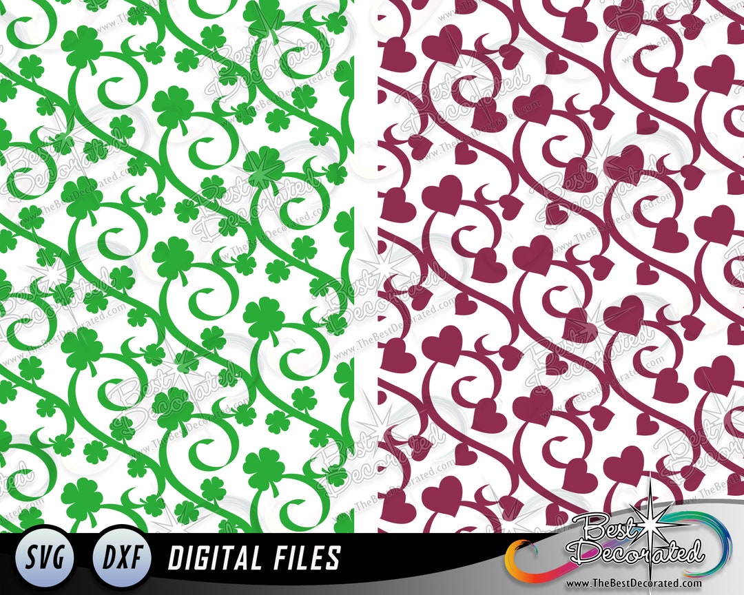 Digital File for Valentines Day and St. Patricks Day. Heart and Swirl ...