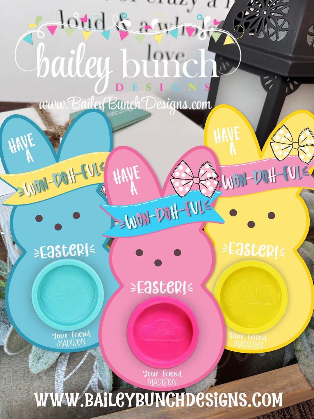 Easter Bunny Peeps Playdoh, Play Dough Gift, Easter Gift, School Gift ...