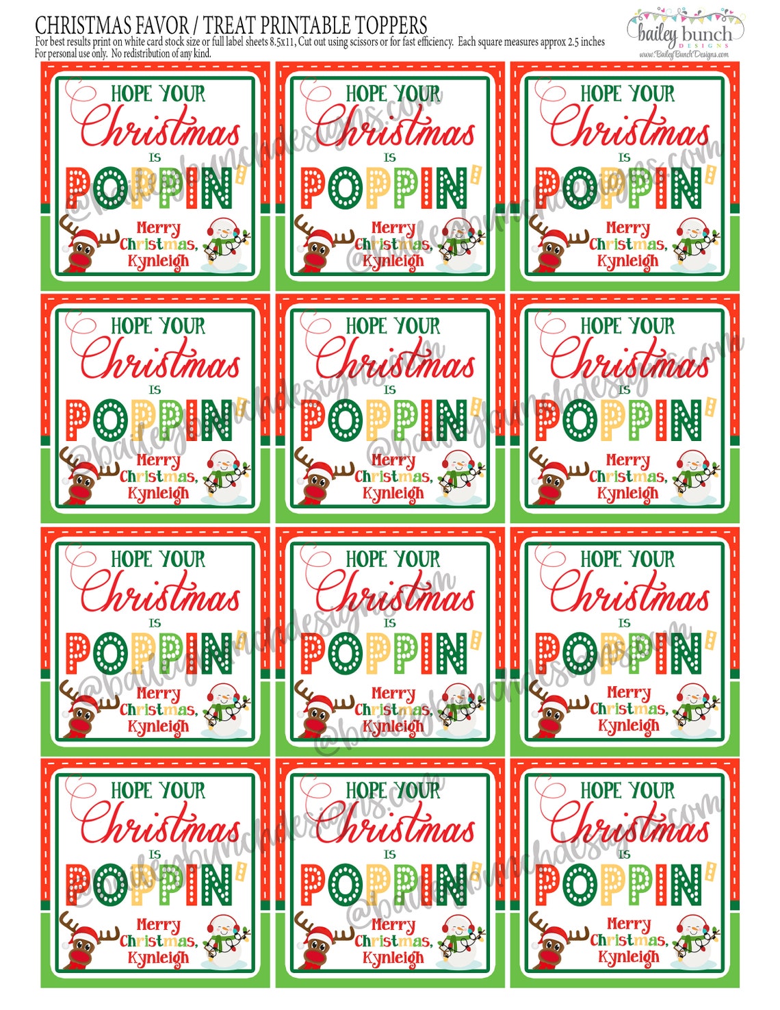 Christmas Pop It Fidget Gift Tags Christmas Gifts Teacher - Etsy
