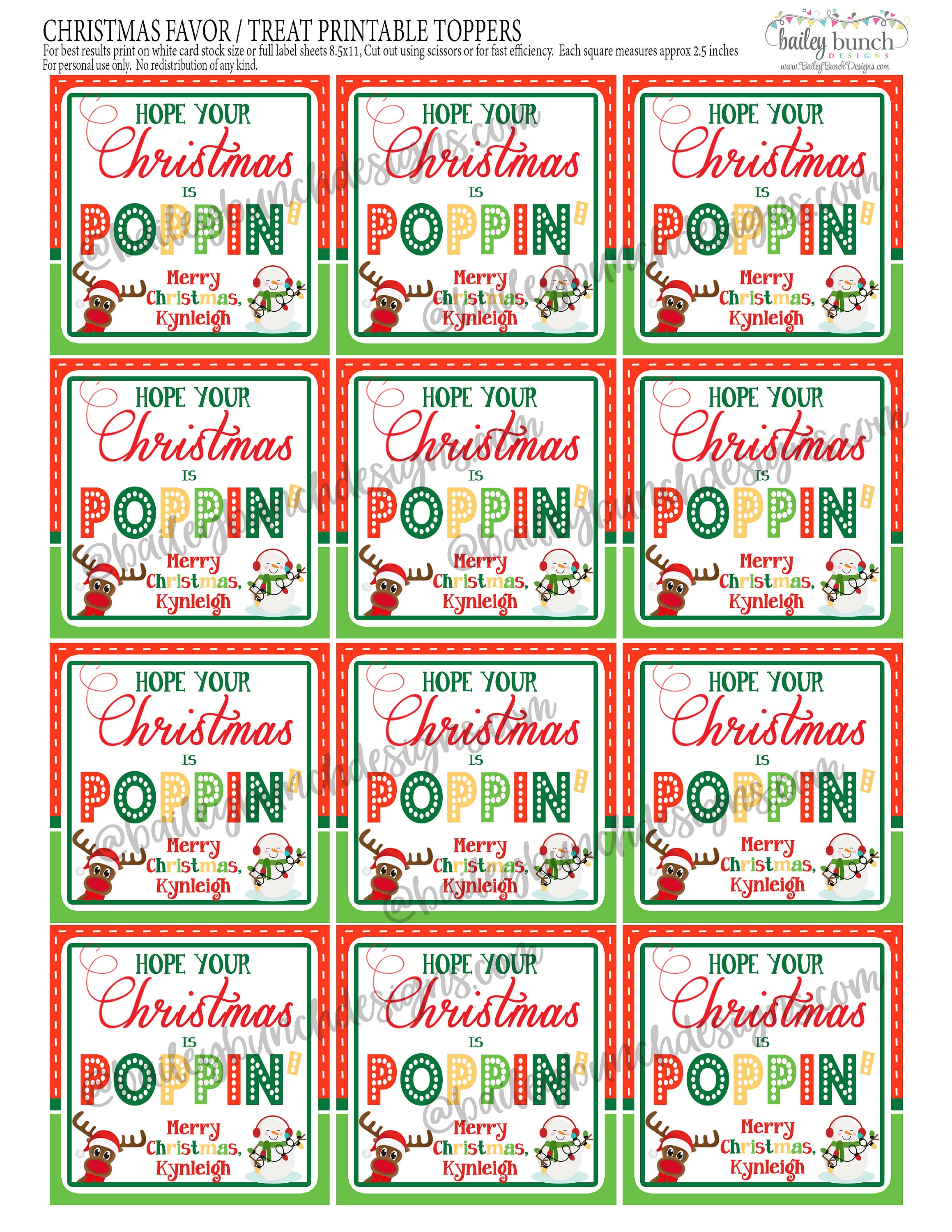 Christmas Pop It Fidget Gift Tags Christmas Gifts Teacher - Etsy