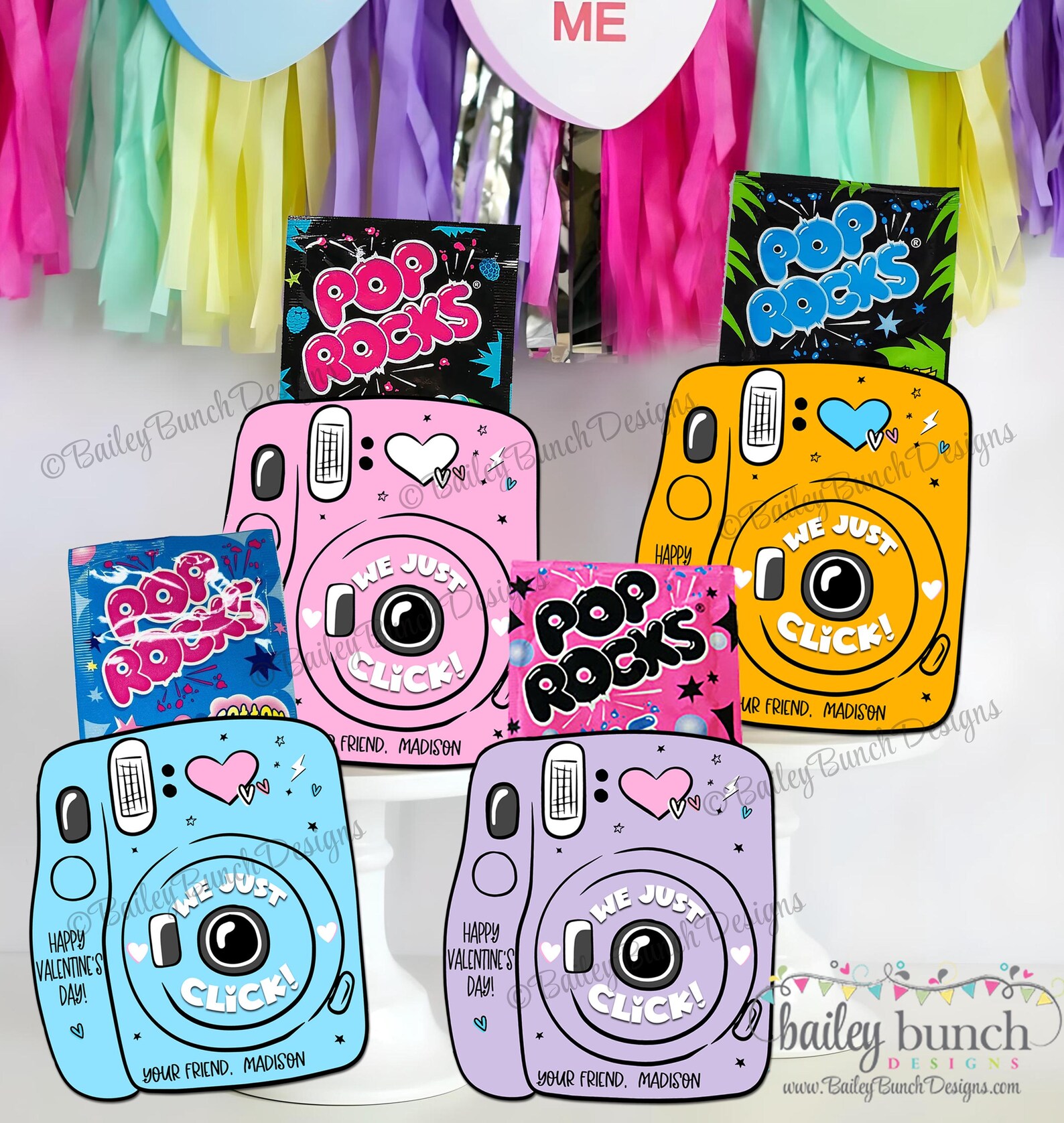 Camera Valentine Template Printable Download Instant Camera Card Design ...