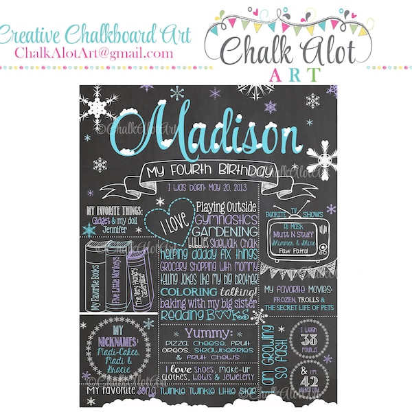 Chalkboard Snowflake - Etsy