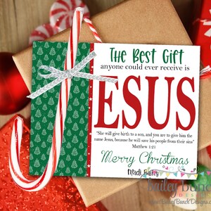 Christmas Jesus Candy Cane Gift Card Printable, Jesus is the Reason for ...