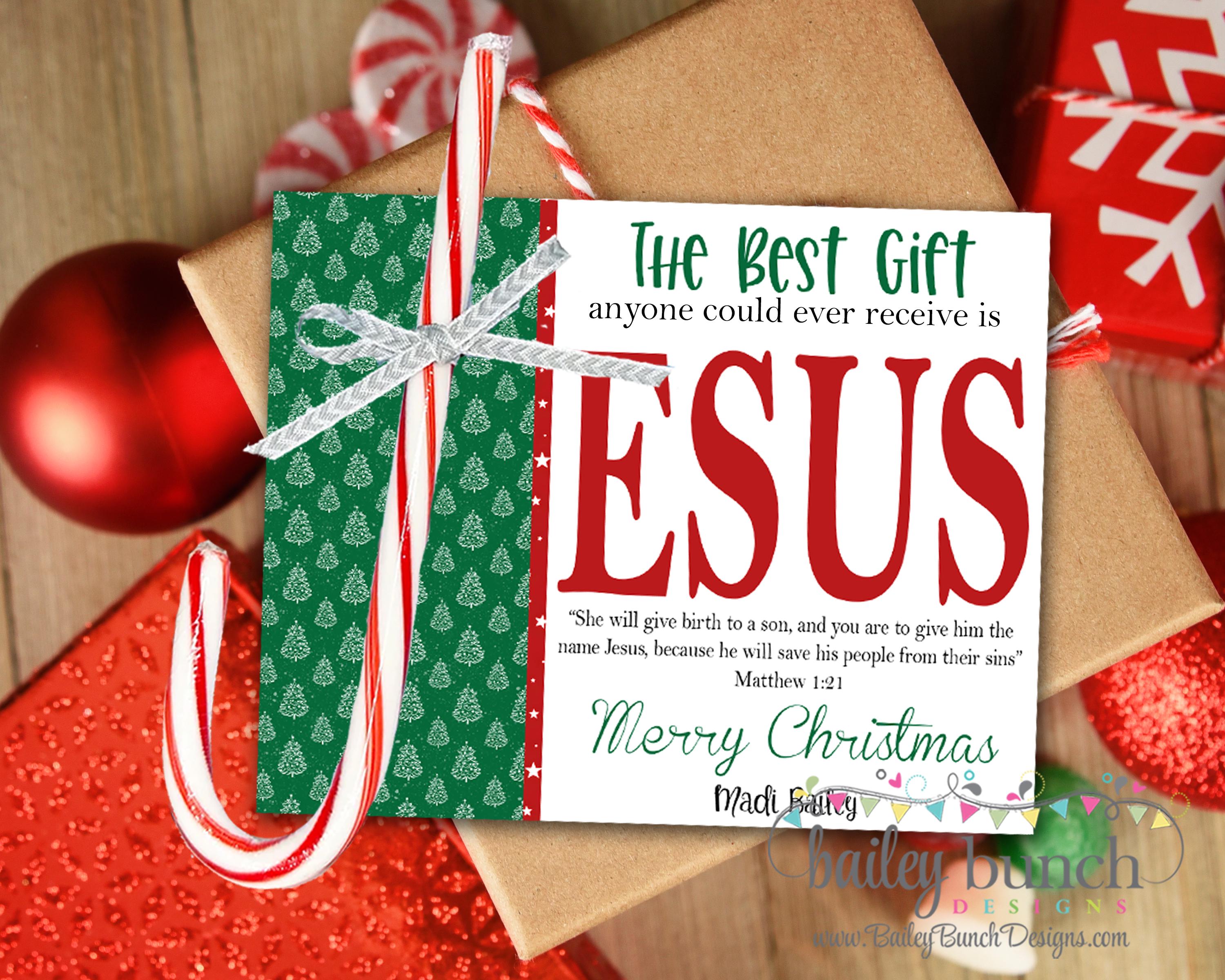 Christmas Jesus Candy Cane Gift Card Printable, Jesus is the Reason for ...