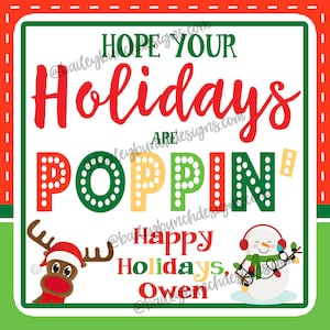 Holiday Pop It Fidget Gift Tags, Holiday Gifts, Teacher Gifts, Pop-it ...