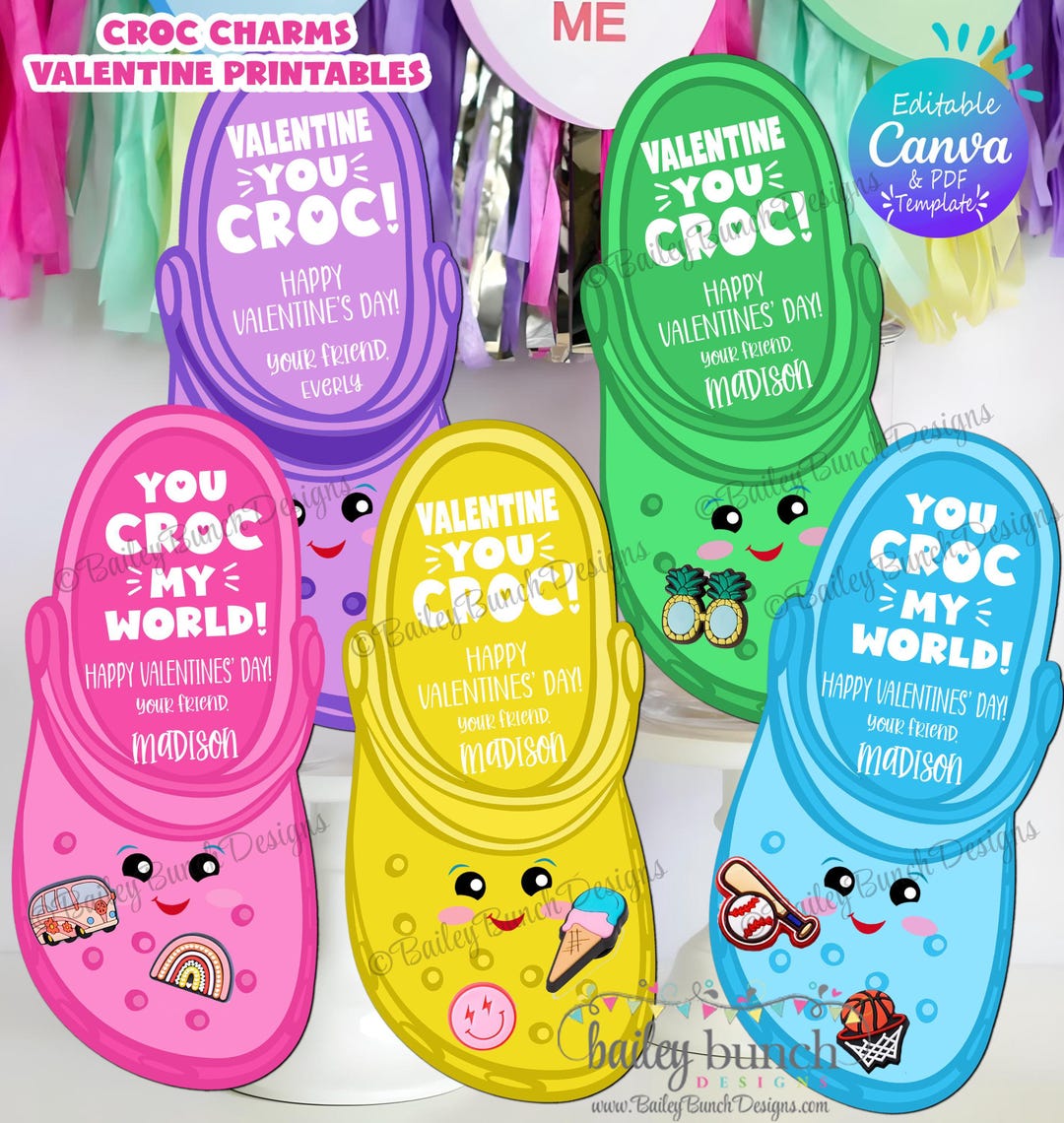 Croc Valentine Printable Classroom Template Editable Card Kid Exchange ...