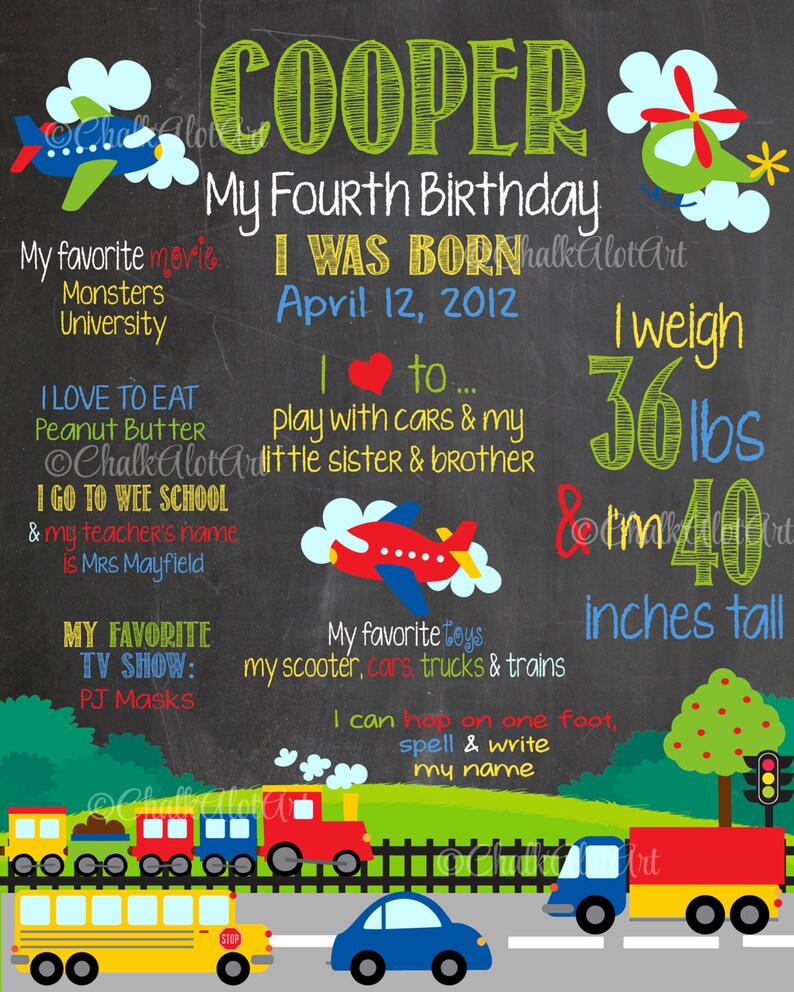 Transportation Birthday Chalkboard Train Birthday Birthday - Etsy