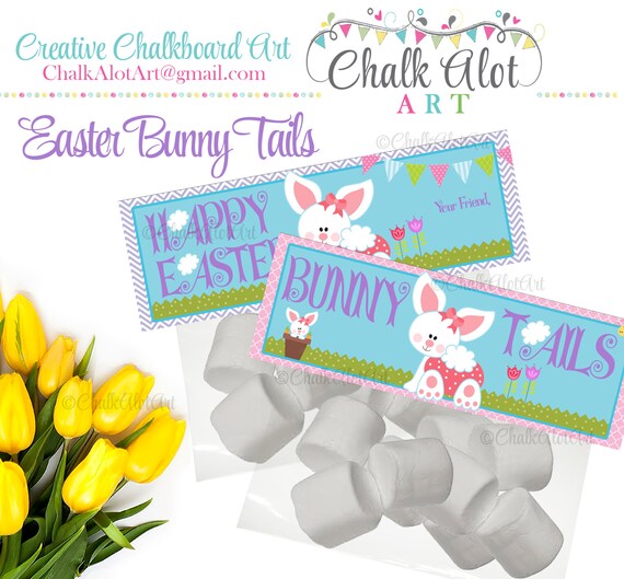 Easter Bunny Tails Treat Bag Toppers Easter Favors Easter | Etsy