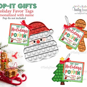 Holiday Pop It Fidget Gift Tags, Holiday Gifts, Teacher Gifts, Pop-it ...