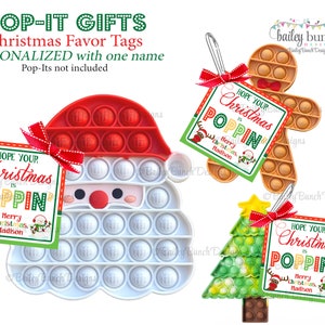Christmas Pop It Fidget Gift Tags, Christmas Gifts, Teacher Gifts, Pop ...