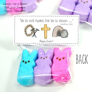 He is Risen Tell Your Peeps - Easter Treat Bag Toppers - Jesus is Risen ...