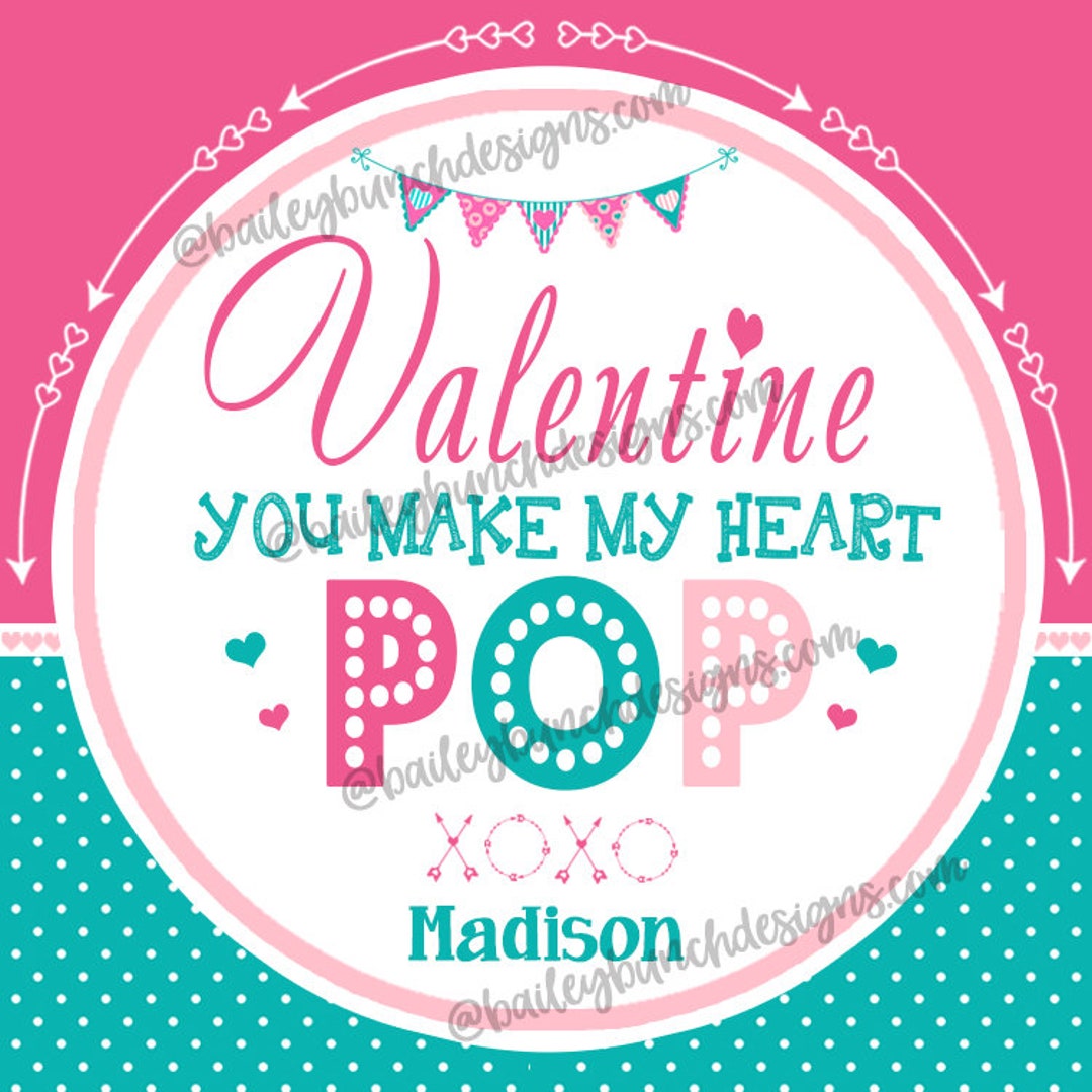 Valentine Pop It Gift Tags Valentines Gifts Teacher Gifts Pop-its ...