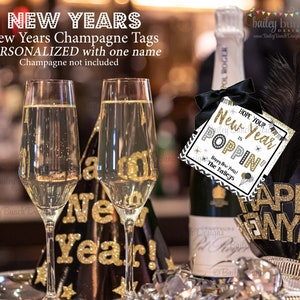 New Years Pop It Champagne Gift Tags, New Year Gifts, Party Gifts, Pop ...
