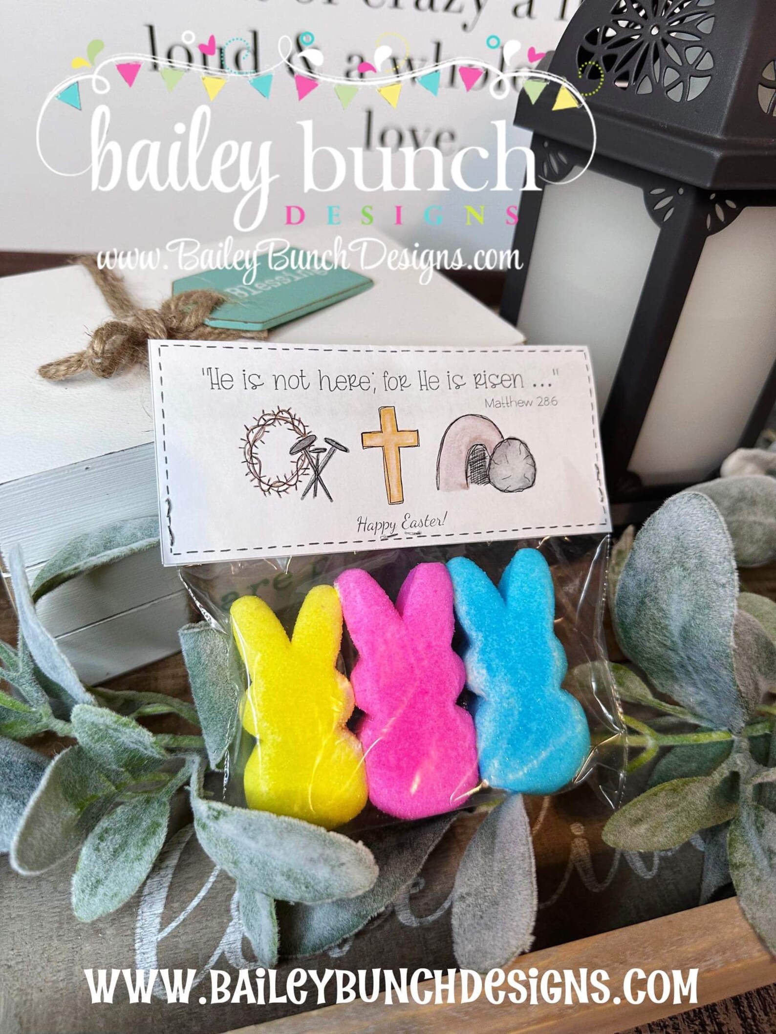 He is Risen Tell Your Peeps - Easter Treat Bag Toppers - Jesus is Risen ...