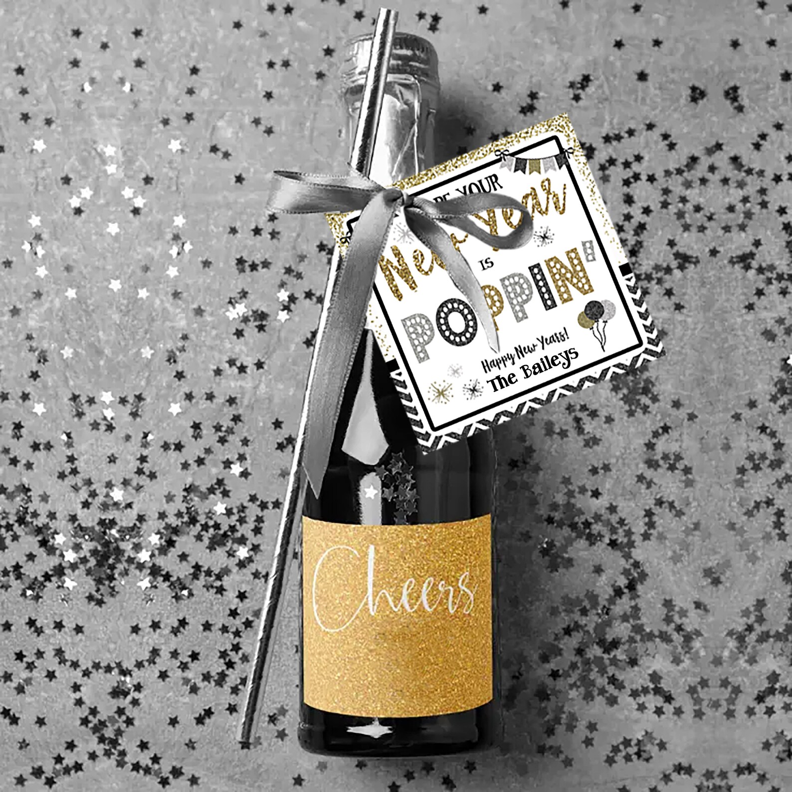 New Years Pop It Champagne Gift Tags New Year Gifts Party - Etsy
