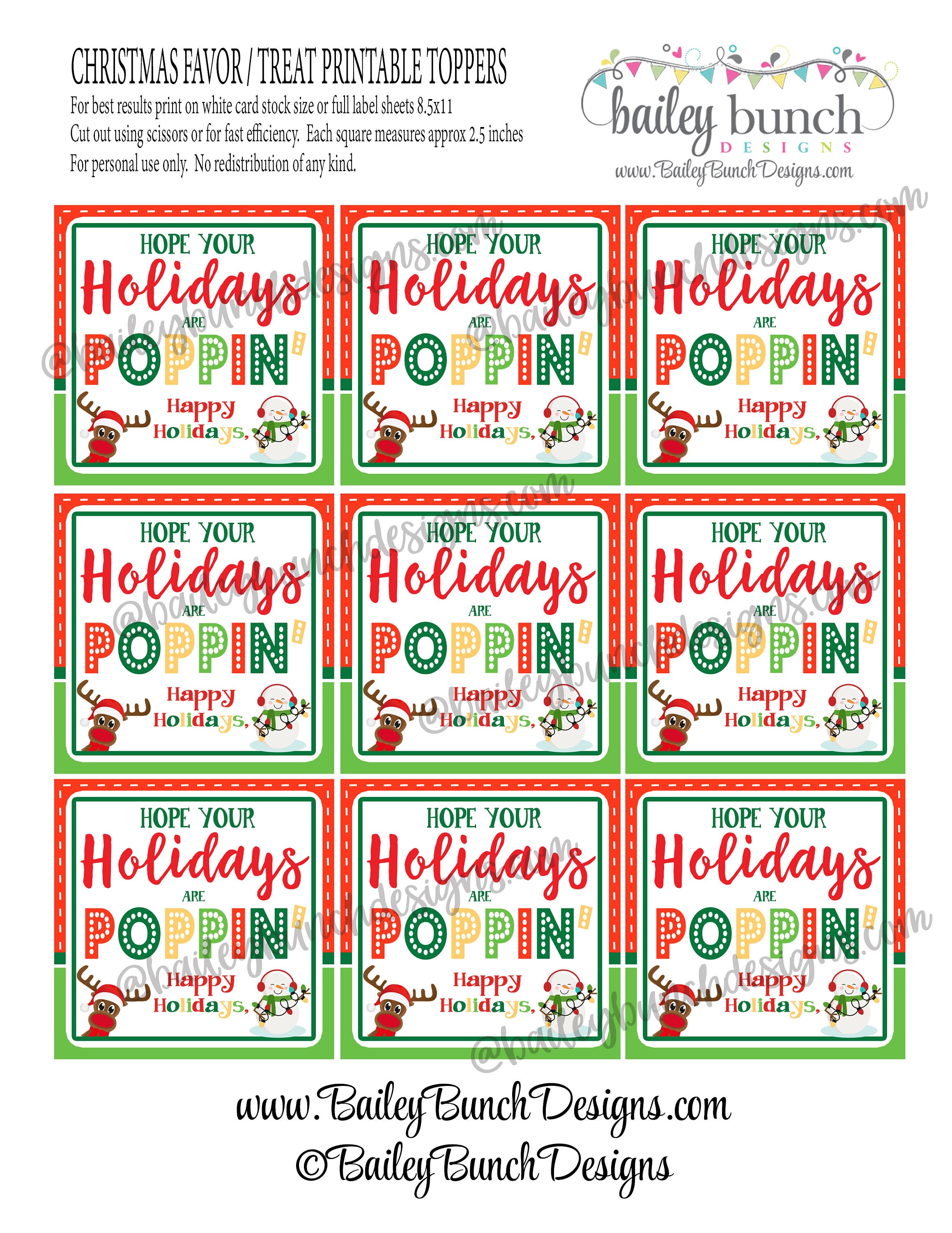 Holiday Pop It Fidget Gift Tags, Holiday Gifts, Teacher Gifts, Pop-it ...