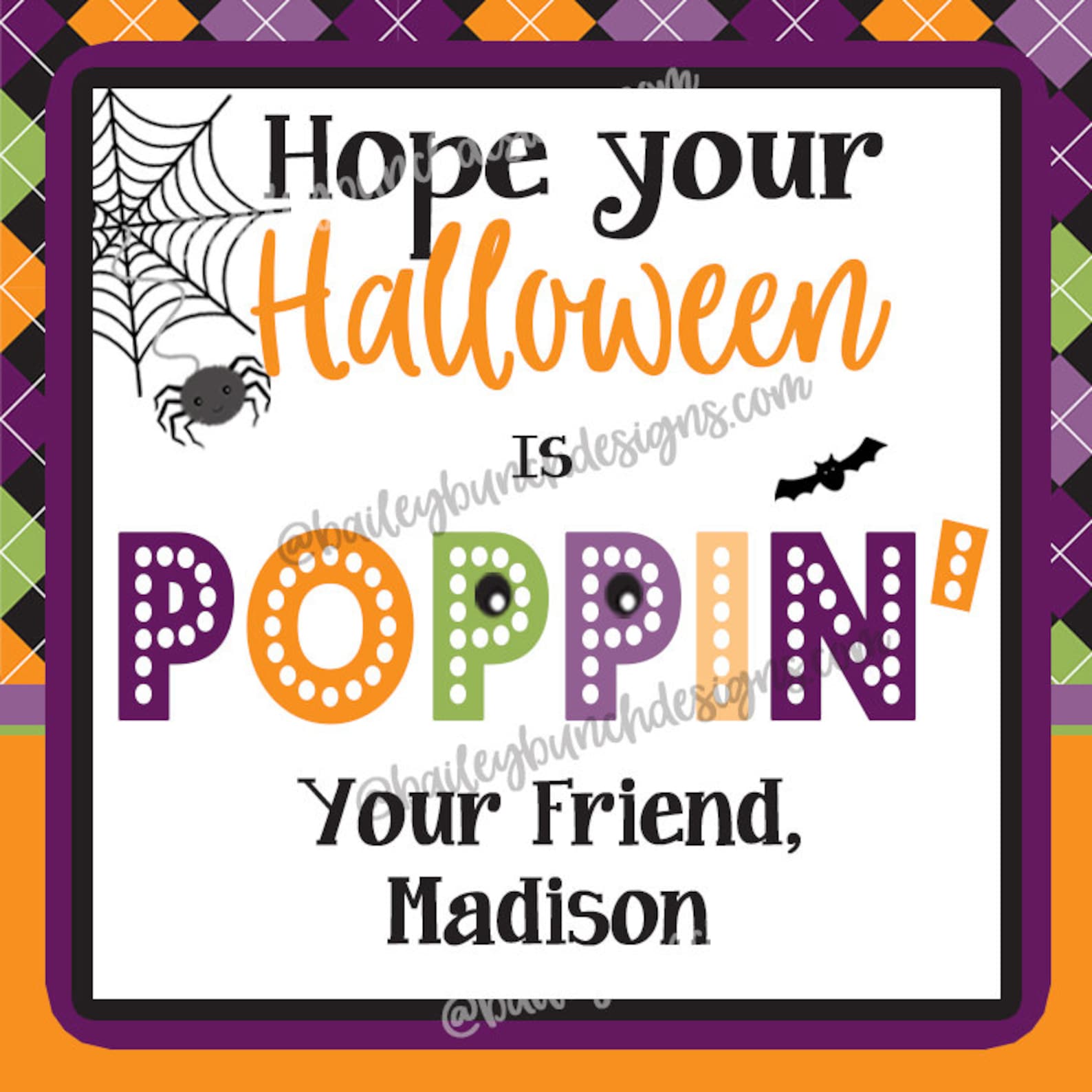 Editable Halloween Pop It Fidget Gift Tags Trick or Treat - Etsy
