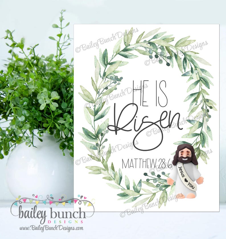 Little Jesus Easter Card Digital Download Bible Verse He is Risen ...