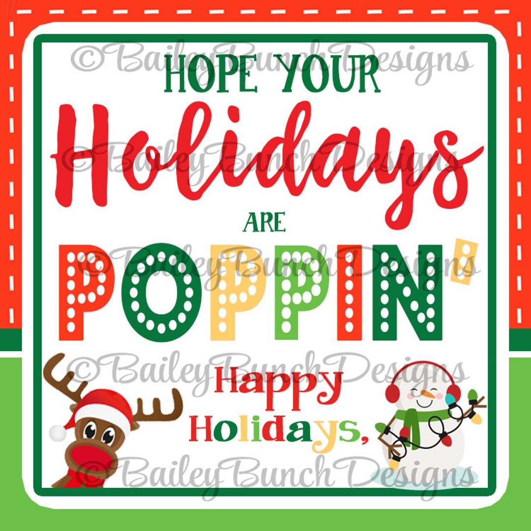 Holiday Pop It Fidget Gift Tags, Holiday Gifts, Teacher Gifts, Pop-it ...