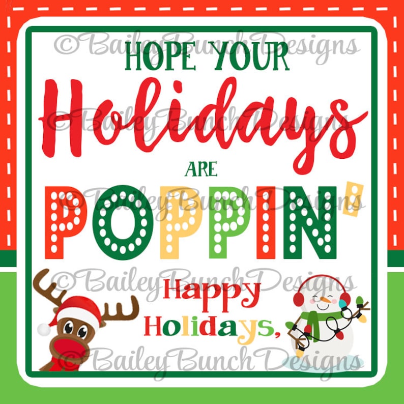 Holiday Pop It Fidget Gift Tags, Holiday Gifts, Teacher Gifts, Pop-it ...
