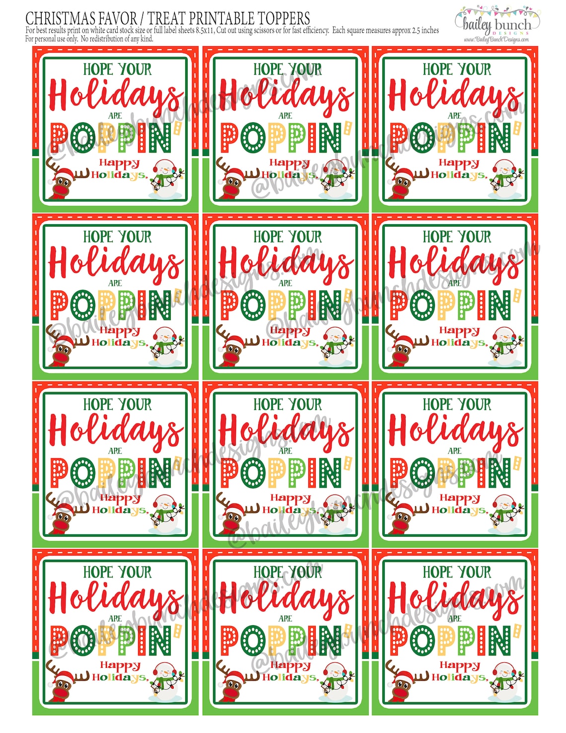 Holiday Pop It Fidget Gift Tags Holiday Gifts Teacher Gifts - Etsy