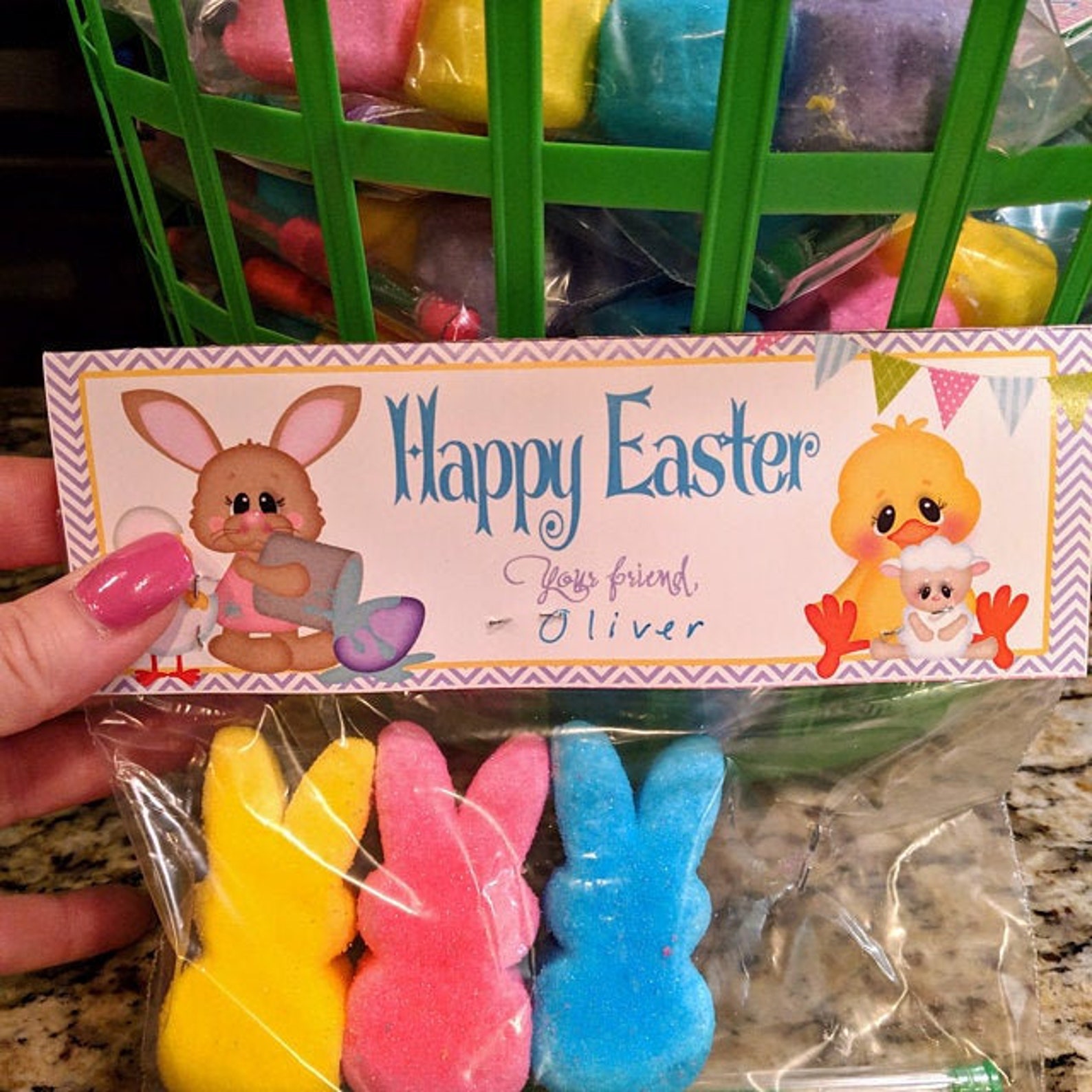 Easter Peeps Treat Bag Toppers, Easter Favors, Easter Treat Tags ...