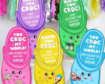 Shoe Charm Valentine Printable, Clog Shoe Kids Valentine, Classroom ...