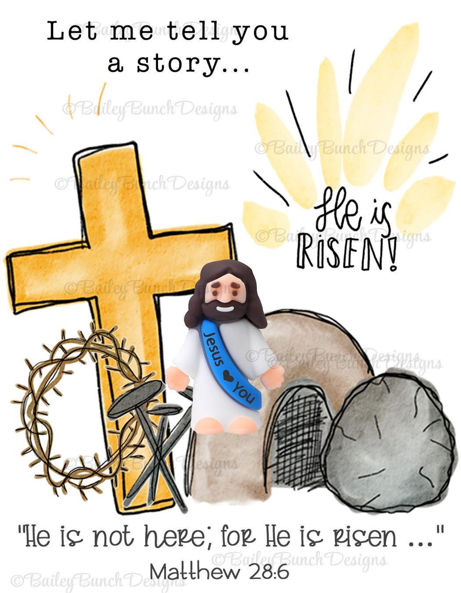 Easter Jesus He is Risen Card Little Faith Centered Scripture Religious ...