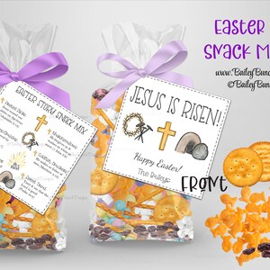 Easter Story He is Risen Snack Mix Tags - Easter Treat Bag Toppers ...