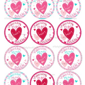 You Make My Heart Bubble Valentine, Heart Bubble Valentine Favors ...
