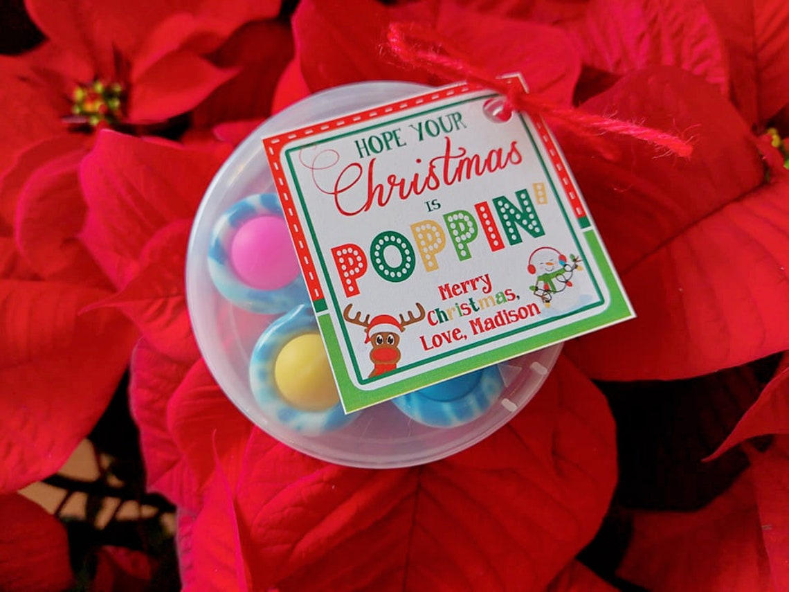 Christmas Pop It Fidget Gift Tags Gifts Teacher Gifts Pop-it | Etsy