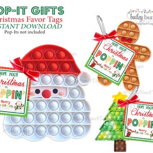 Christmas Pop It Fidget Gift Tags Gifts Teacher Gifts Pop-it Gift ...