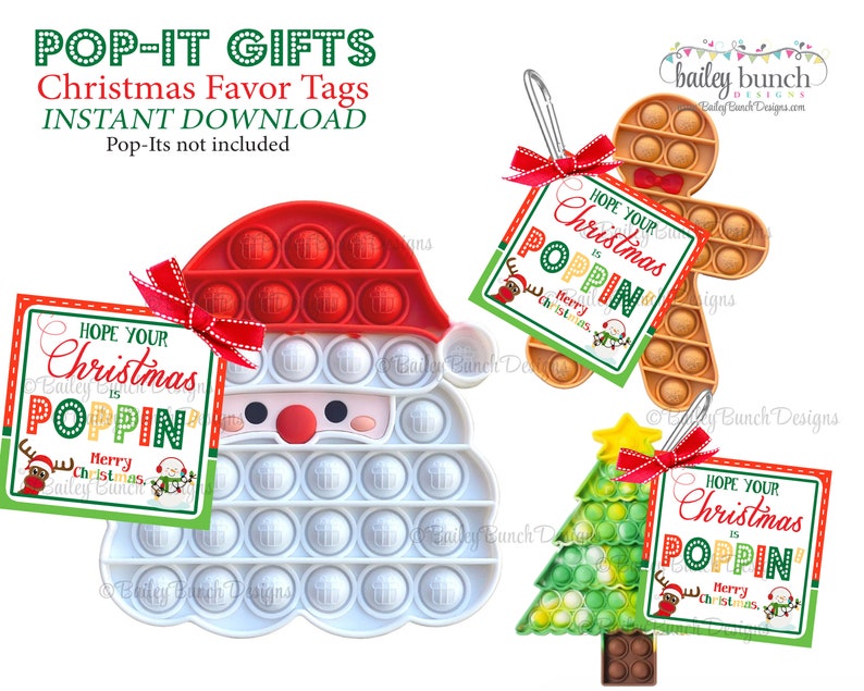 Christmas Pop It Fidget Gift Tags Gifts Teacher Gifts Pop-it | Etsy