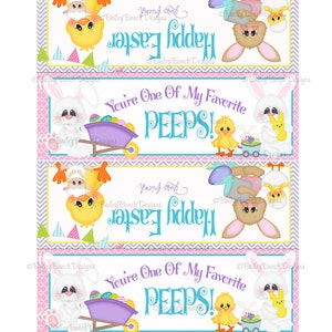 Easter Peeps Treat Bag Toppers, Easter Favors, Easter Treat Tags ...