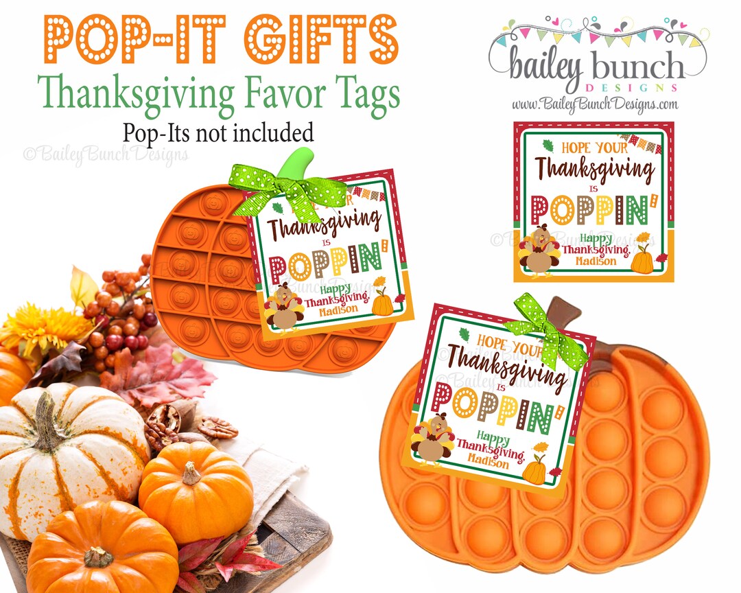 Thanksgiving Pop It Fidget Gift Tags Thanksgiving Gifts - Etsy