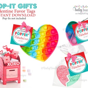 Valentine Pop It Fidget Gift Tags, Valentine's Day Gifts, Pop-it Gift ...