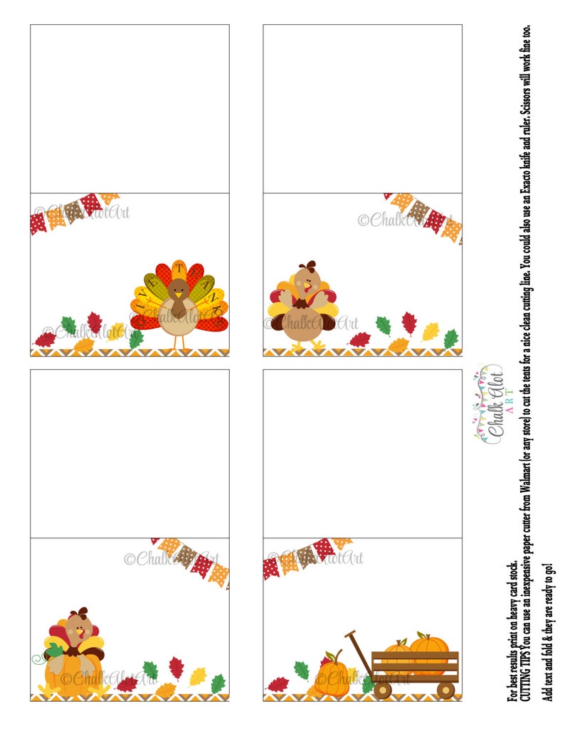 Thanksgiving Holiday Food Labels, Thanksgiving Turkey Food Tents ...