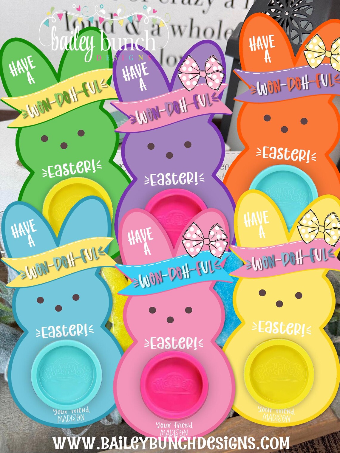 Easter Bunny Peeps Playdoh, Play Dough Gift, Easter Gift, School Gift ...