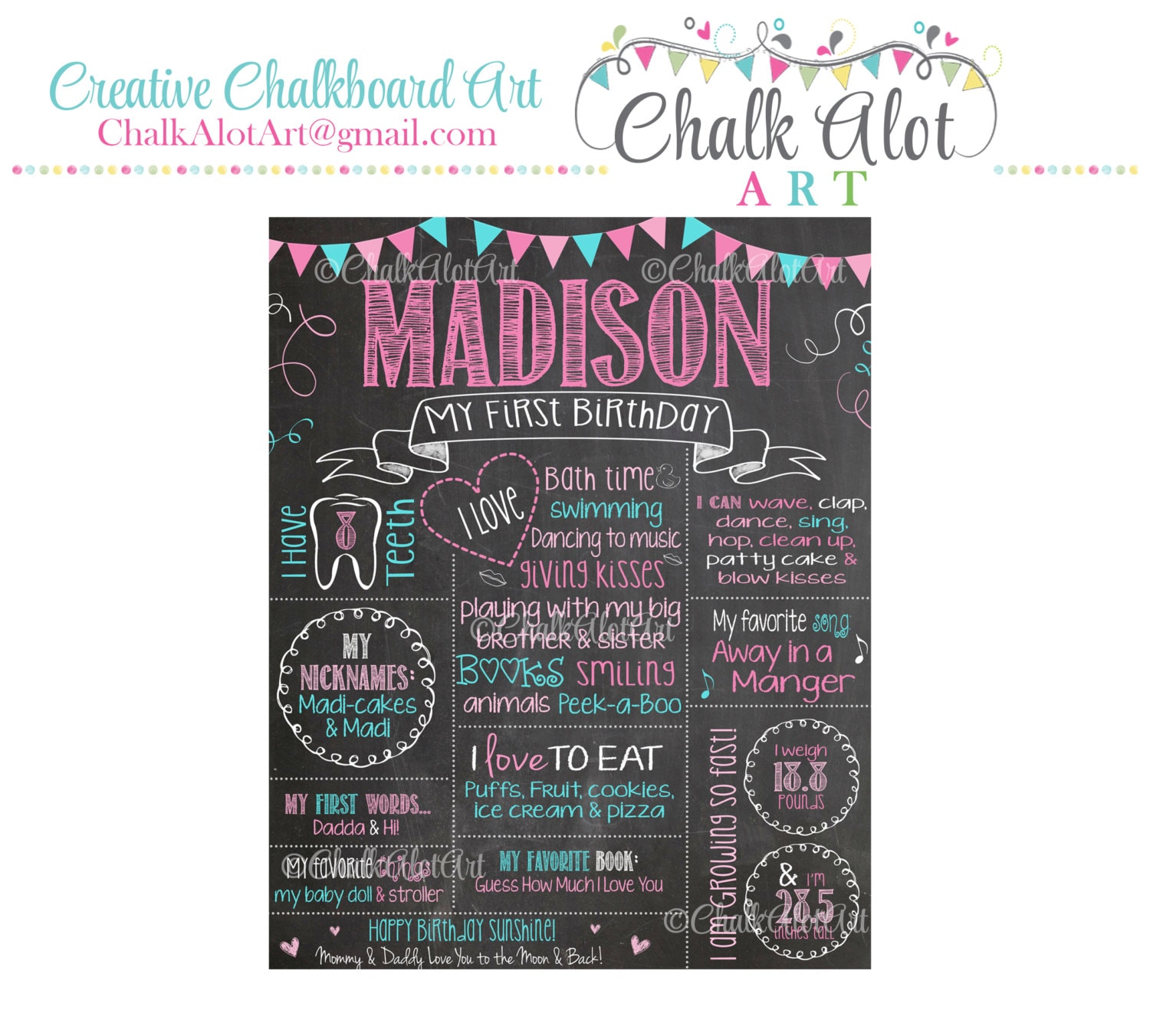 Birthday Chalkboard Birthday Poster Milestone Chalkboard | Etsy