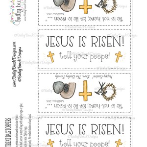 He is Risen Tell Your Peeps - Easter Treat Bag Toppers - Jesus is Risen ...